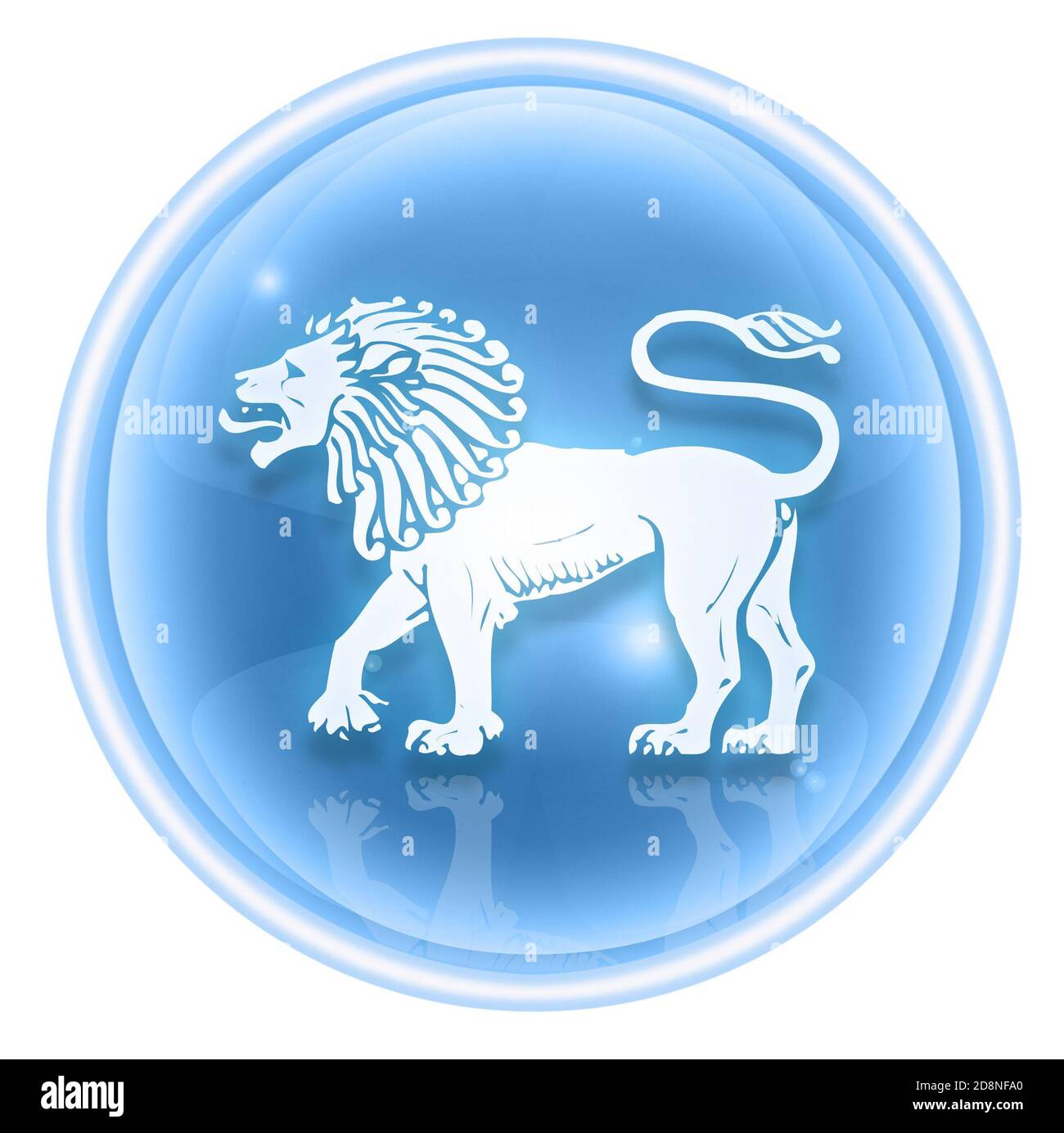 Lion zodiac icon ice, isolated on white background Stock Photo - Alamy