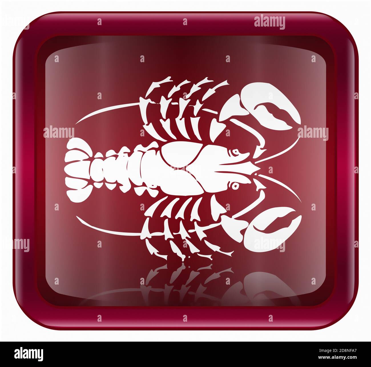 Cancer zodiac icon red, isolated on white background Stock Photo - Alamy