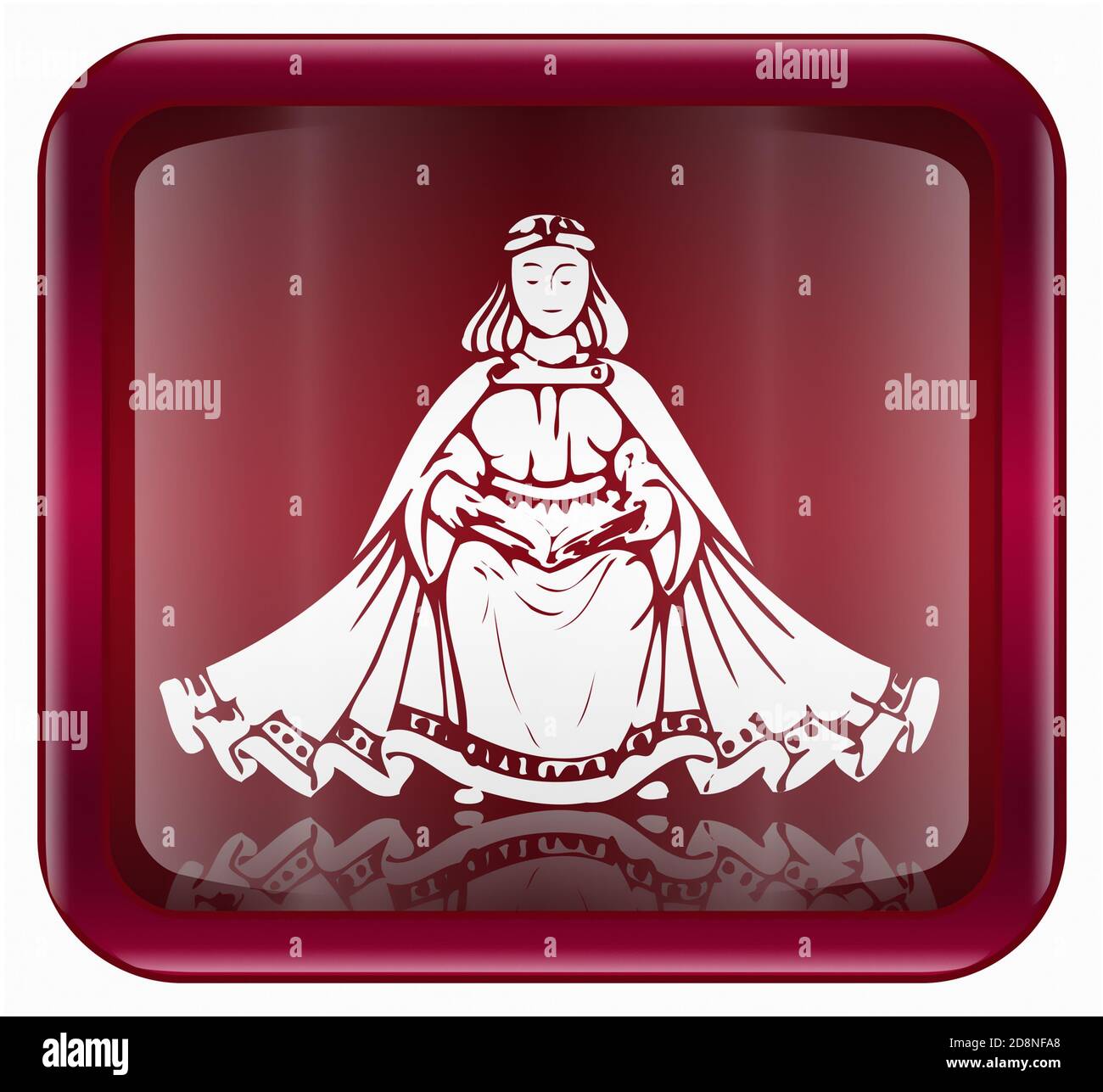Virgo zodiac icon red, isolated on white background Stock Photo - Alamy