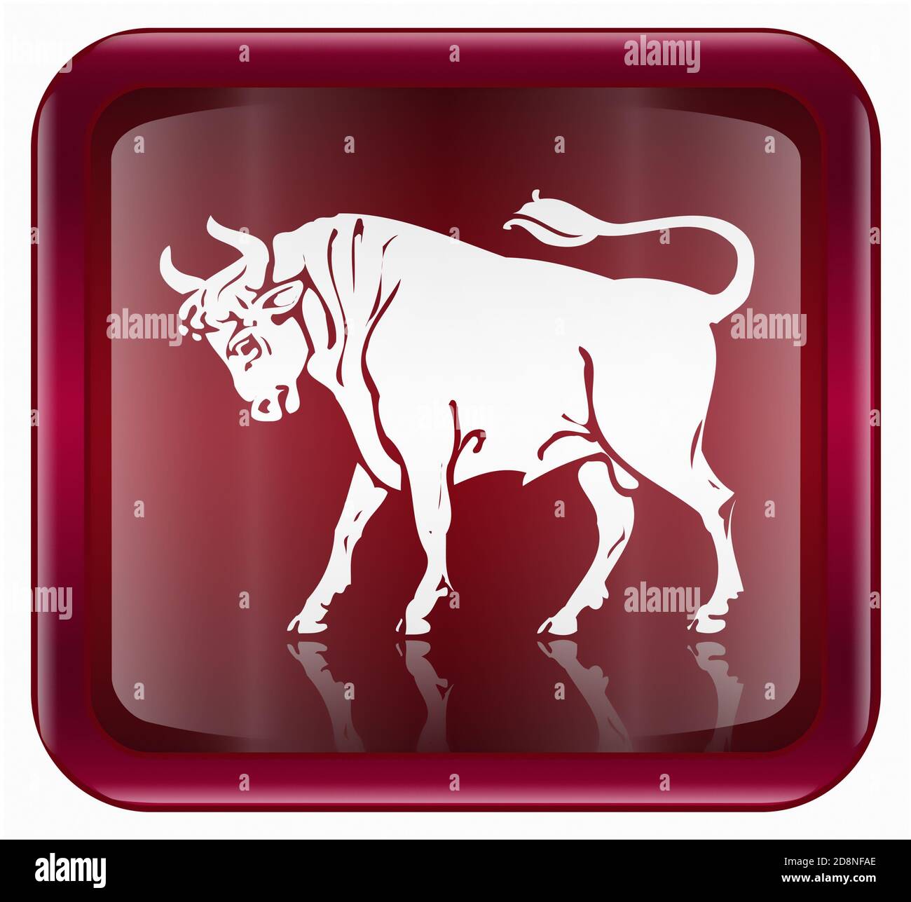 Taurus zodiac icon red, isolated on white background Stock Photo - Alamy