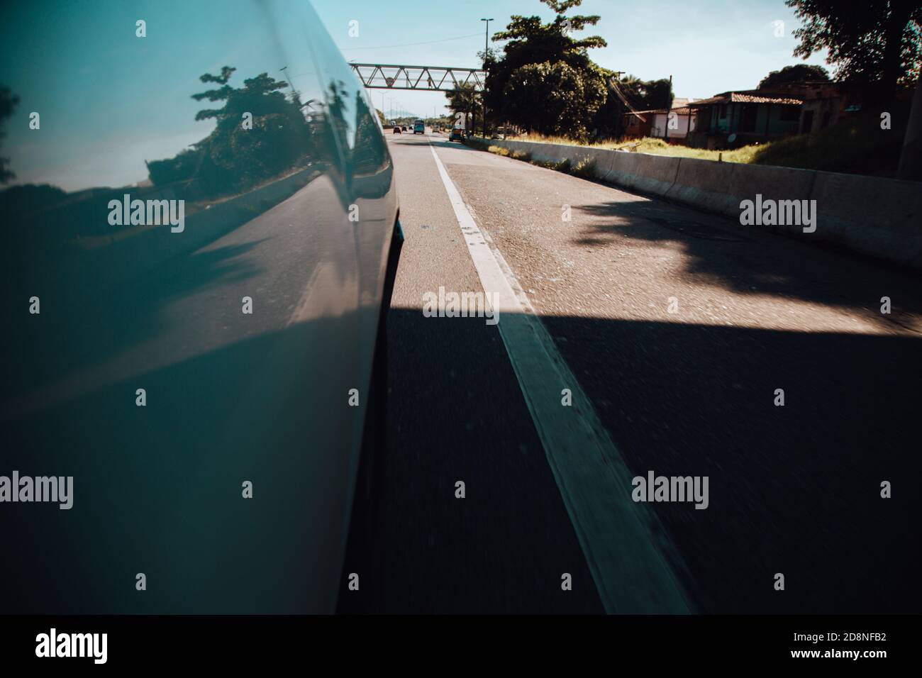 Car rushing along a high-speed road Stock Photo - Alamy