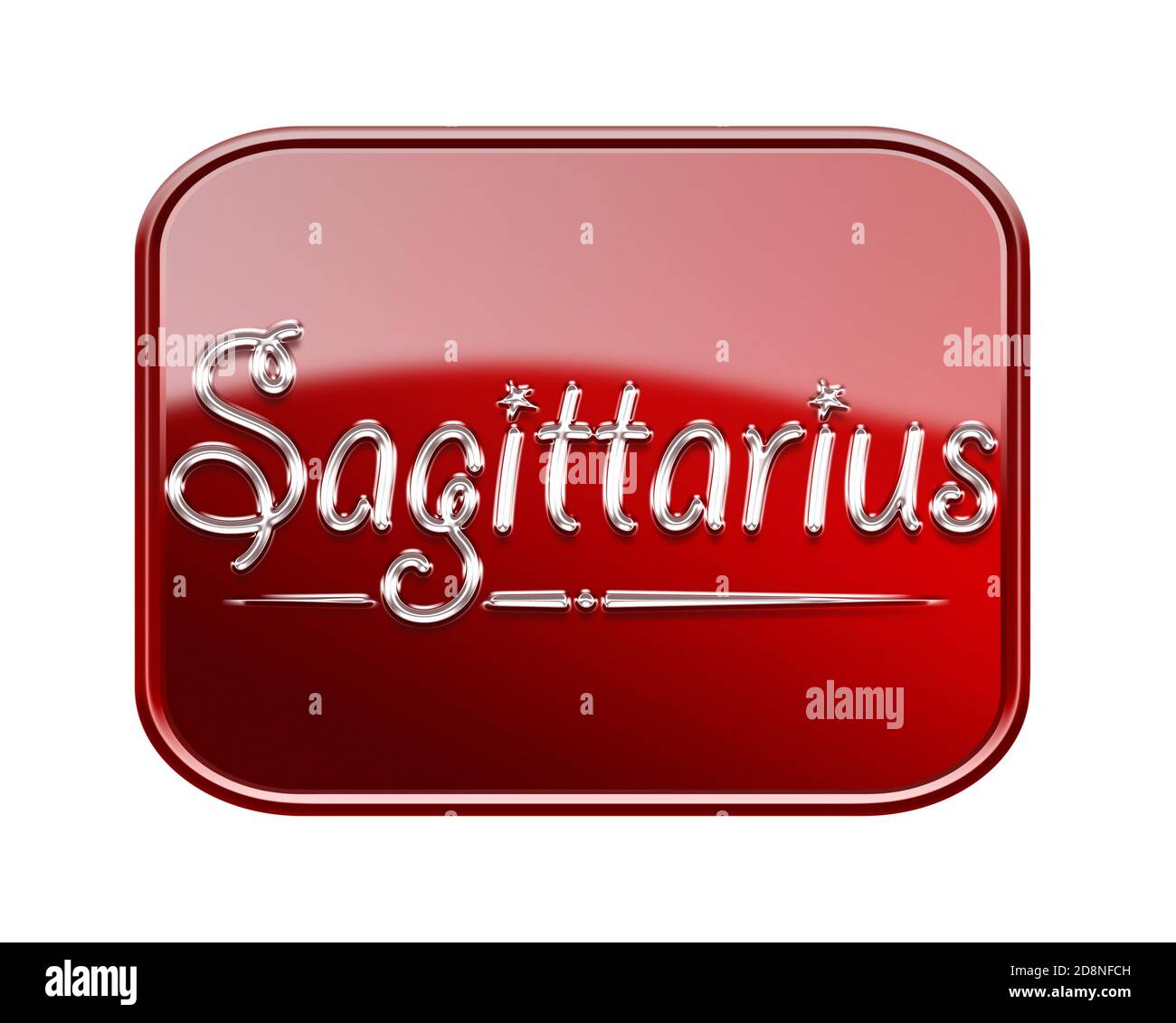 Sagittarius zodiac icon red glossy, isolated on white background Stock ...