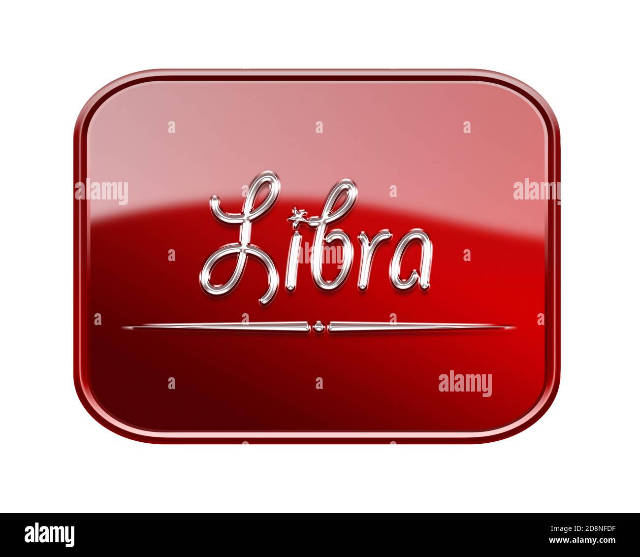 Libra zodiac icon red glossy, isolated on white background Stock Photo ...
