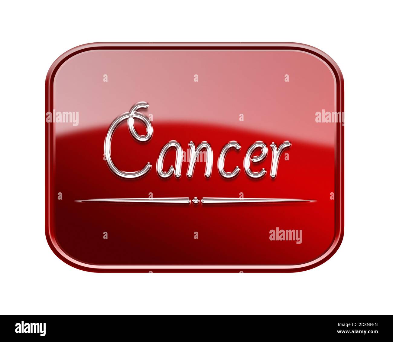 Cancer zodiac icon red glossy, isolated on white background Stock Photo ...