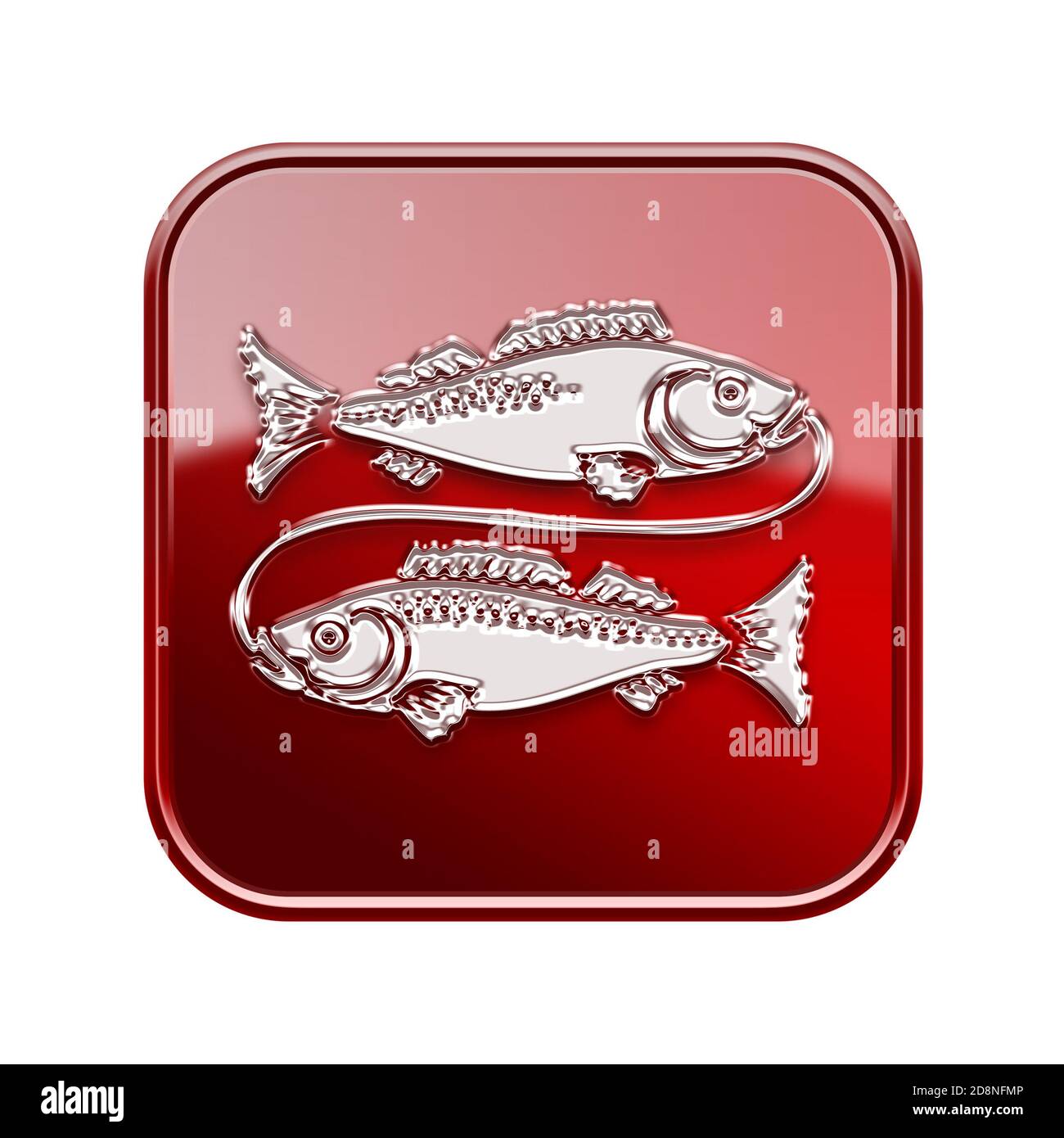 Pisces zodiac icon red, isolated on white background Stock Photo - Alamy
