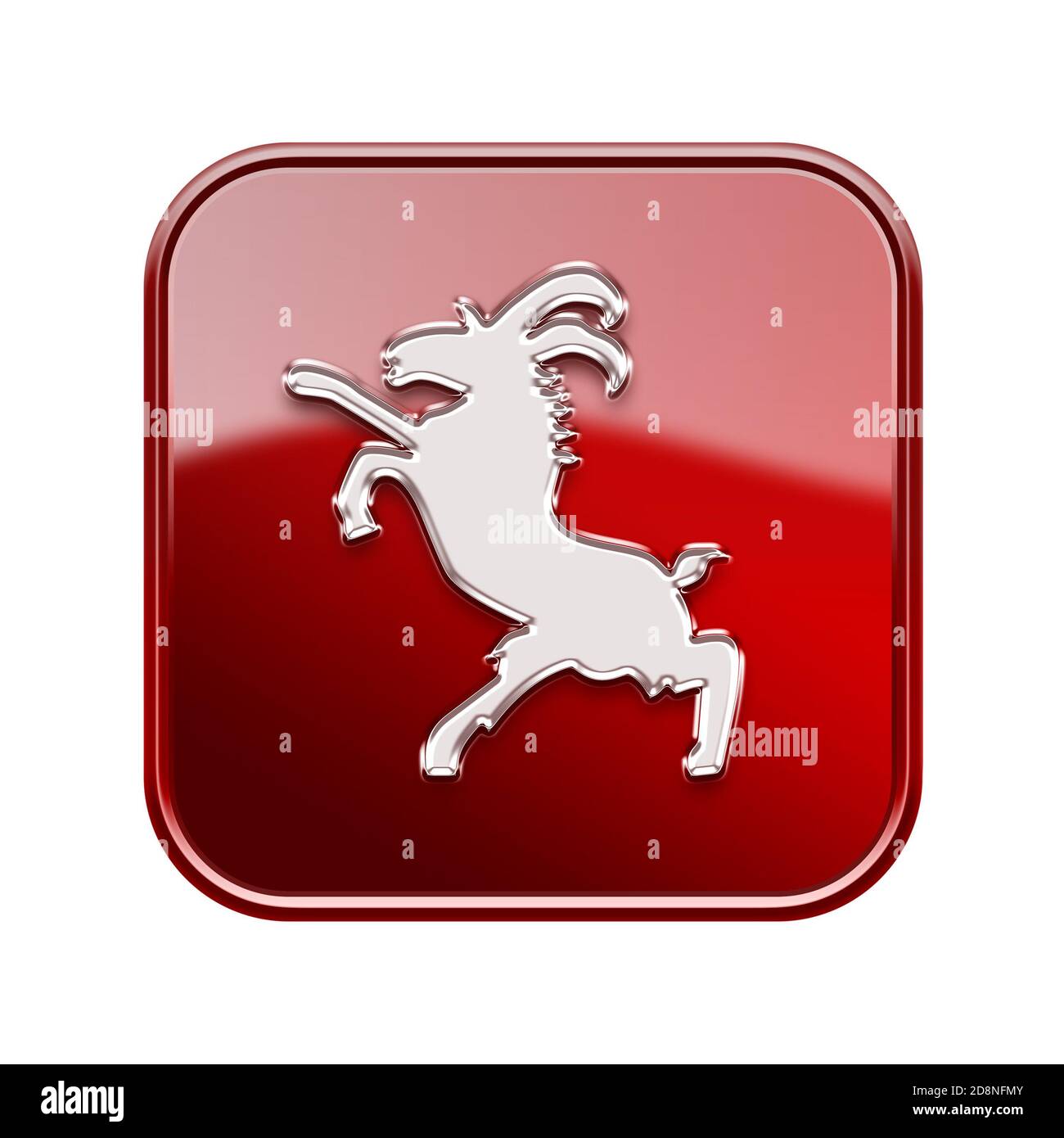 Goat Zodiac icon red, isolated on white background Stock Photo - Alamy