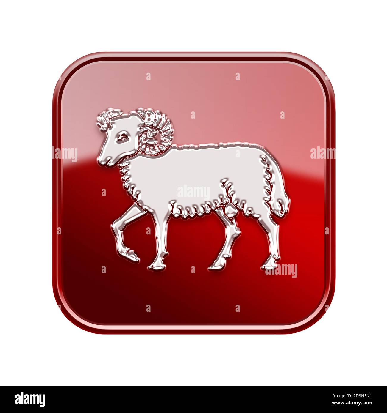 Aries zodiac icon red, isolated on white background Stock Photo - Alamy