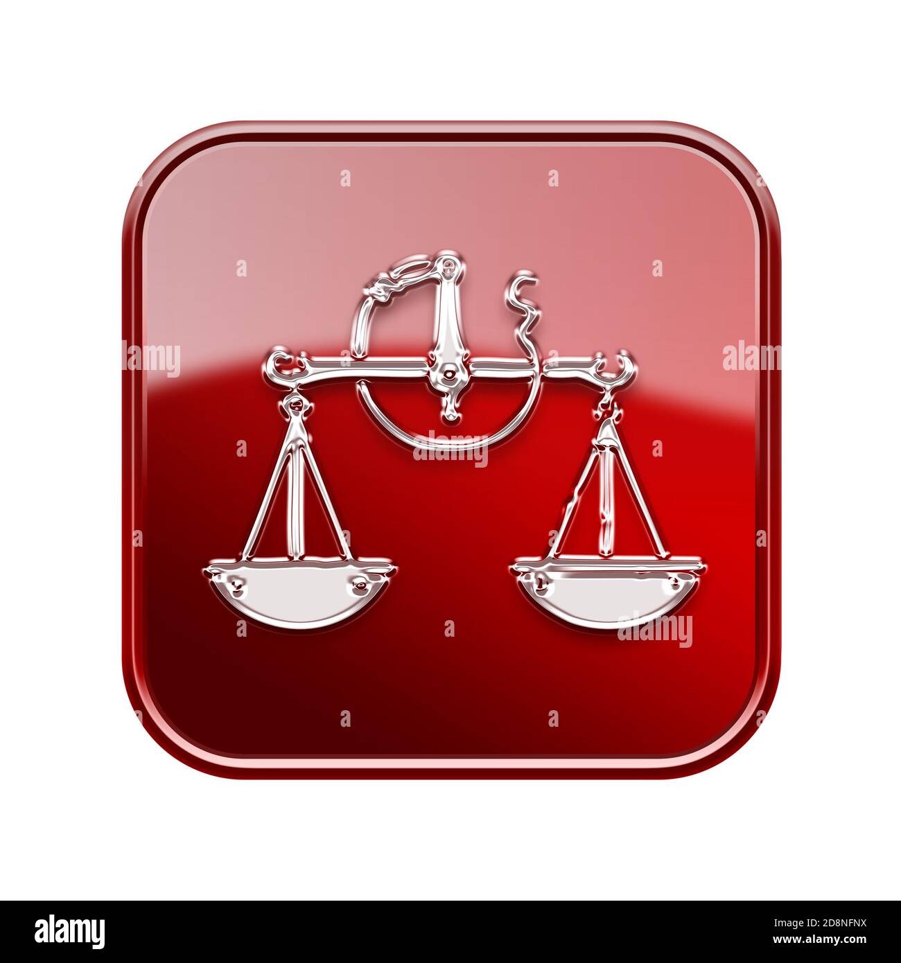 Libra zodiac icon red, isolated on white background Stock Photo - Alamy