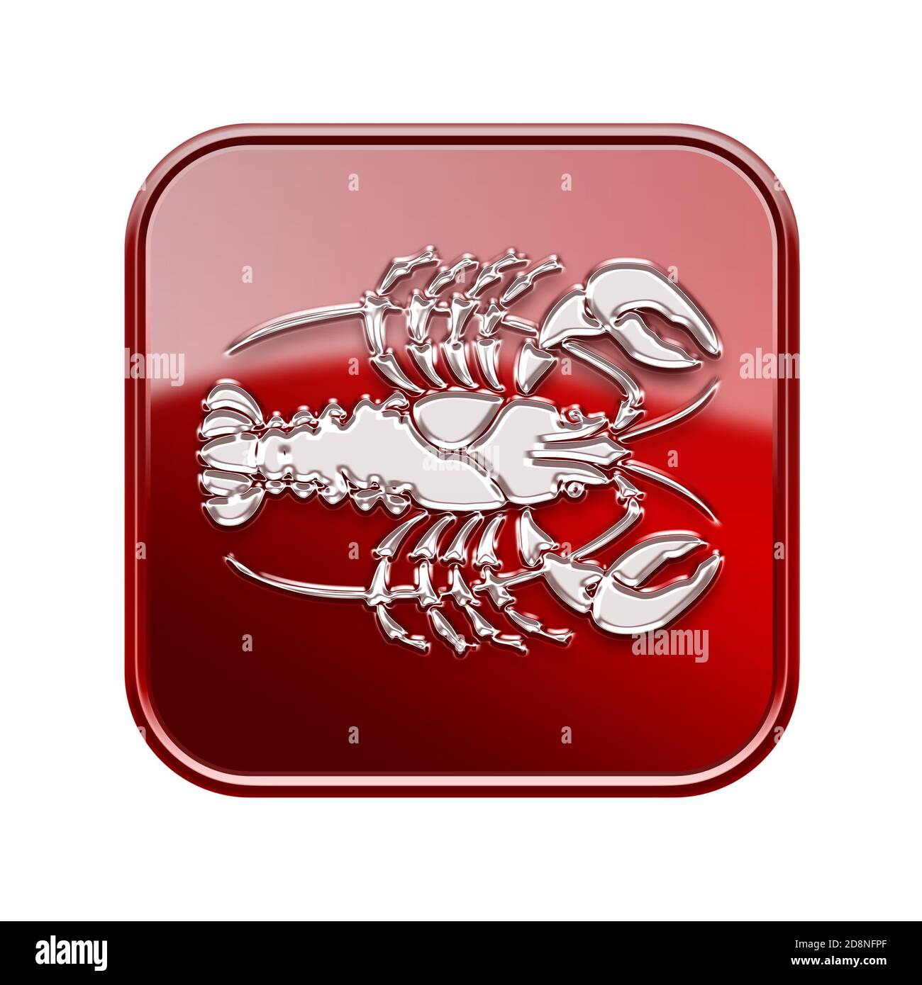 Cancer zodiac icon red, isolated on white background Stock Photo - Alamy