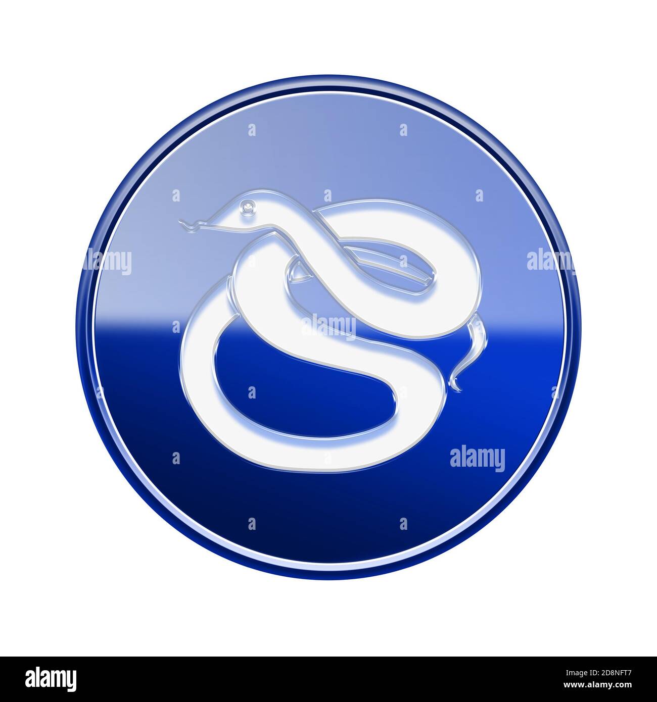 Snake Zodiac icon blue, isolated on white background Stock Photo - Alamy