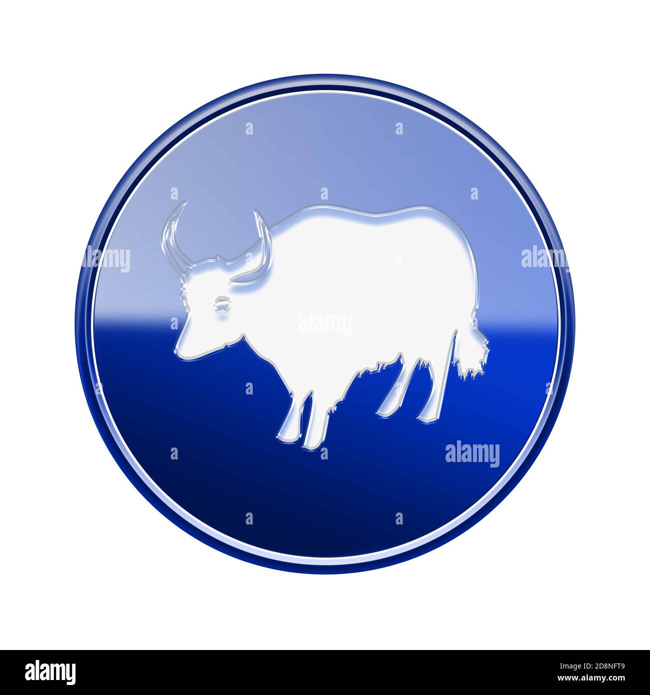 Ox Zodiac icon blue, isolated on white background Stock Photo - Alamy