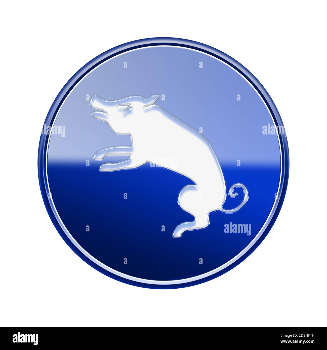 Rat Zodiac icon blue, isolated on white background Stock Photo - Alamy