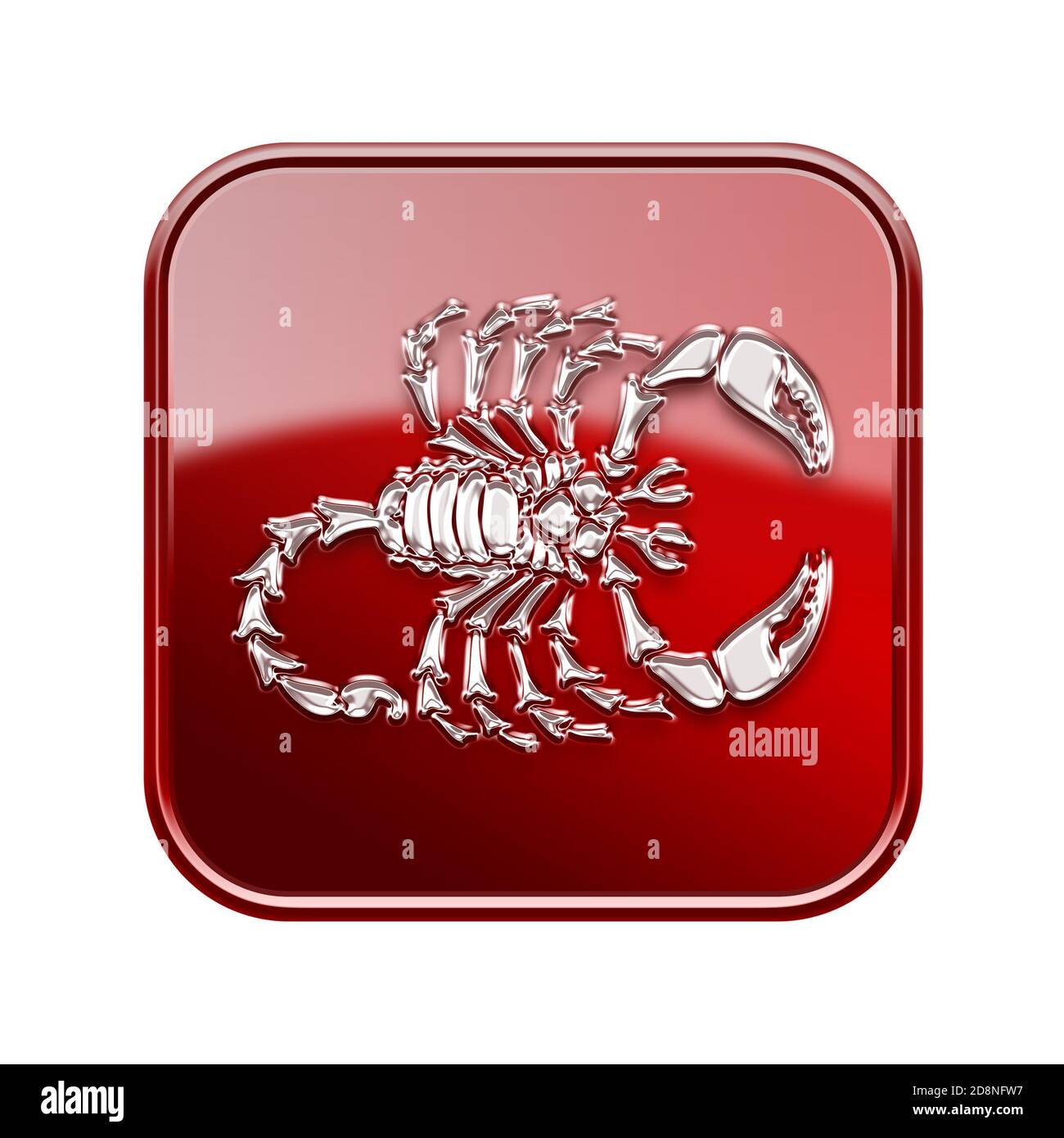 Scorpio zodiac icon red, isolated on white background Stock Photo - Alamy