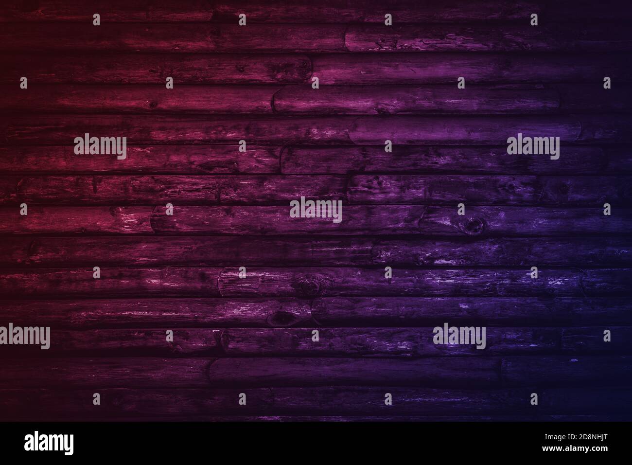 Neon light on wood plank wall texture background. Lighting effect red ...