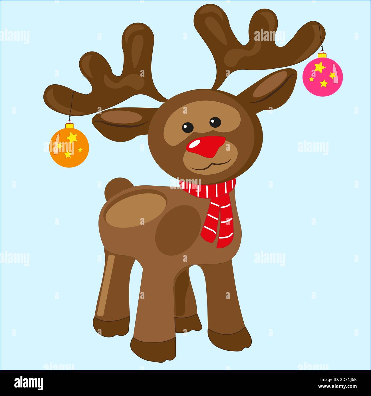 Vector EPS 10. Rudolf the reindeer with the red nose Stock Vector Image ...