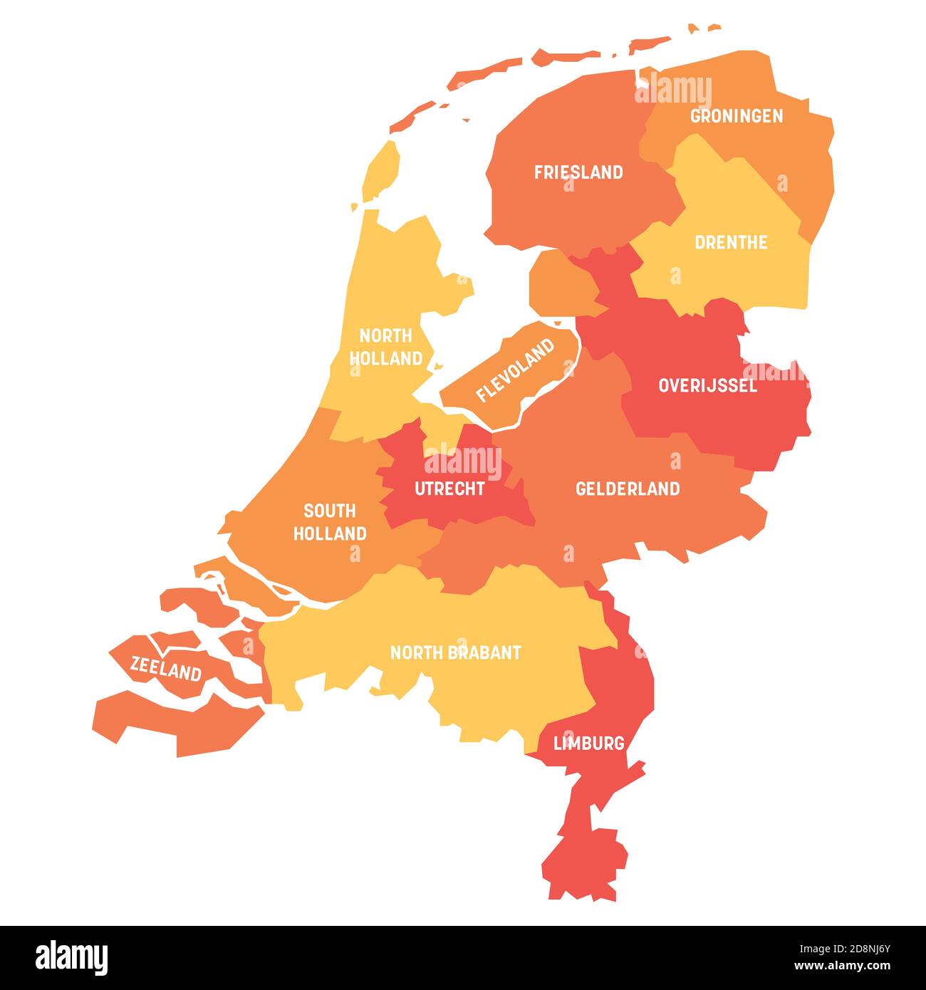 Orange political map of Mexico. Administrative divisions - states ...