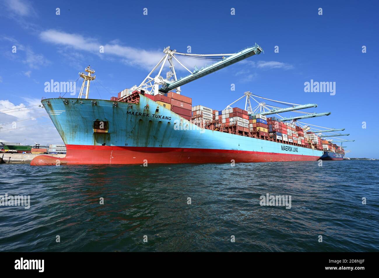 Miami, Florida - October 30, 2020 - Container ship loads cargo ...