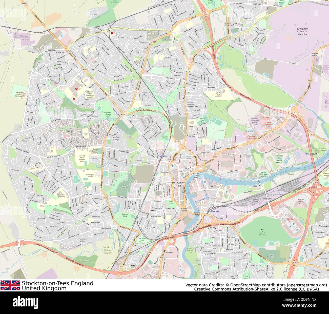 Stockton on tees map hi-res stock photography and images - Alamy
