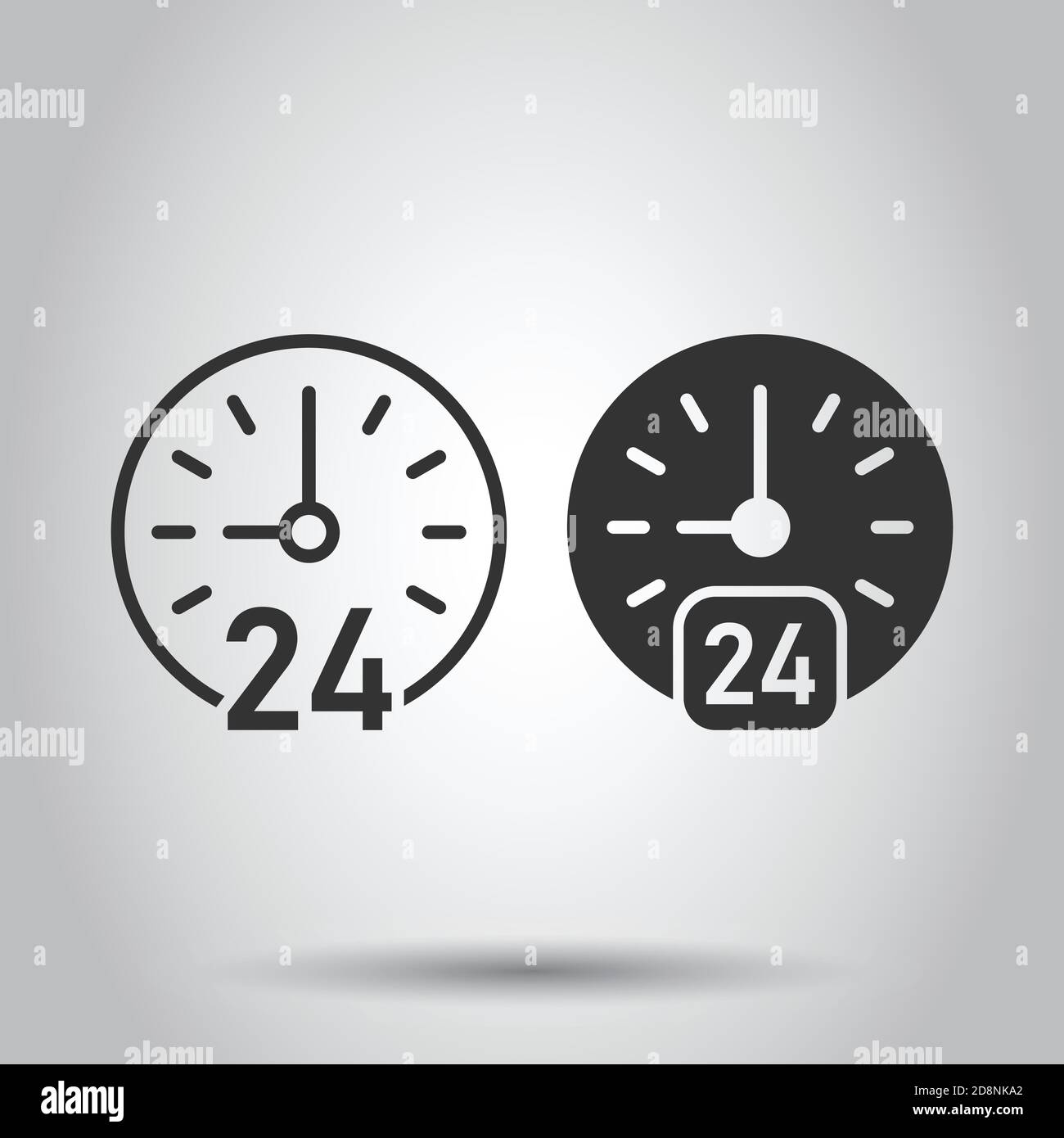 Clock icon in flat style. Watch vector illustration on white isolated ...