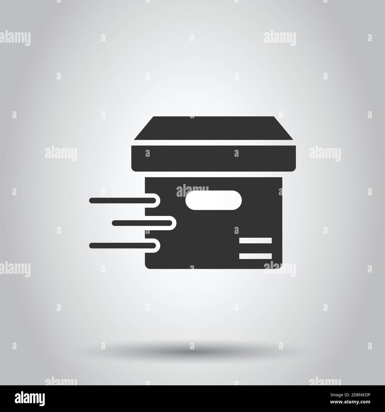 Shipping box icon in flat style. Container vector illustration on white ...