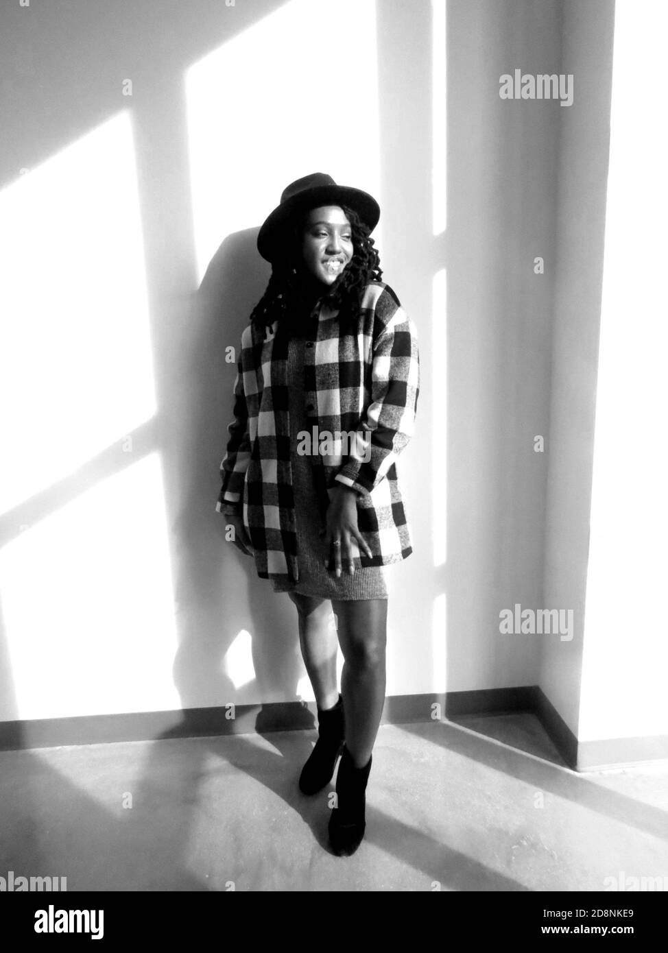 Female person in blue Black and White Stock Photos & Images - Alamy