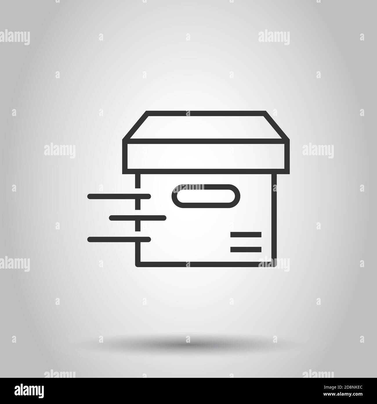 Shipping box icon in flat style. Container vector illustration on white ...