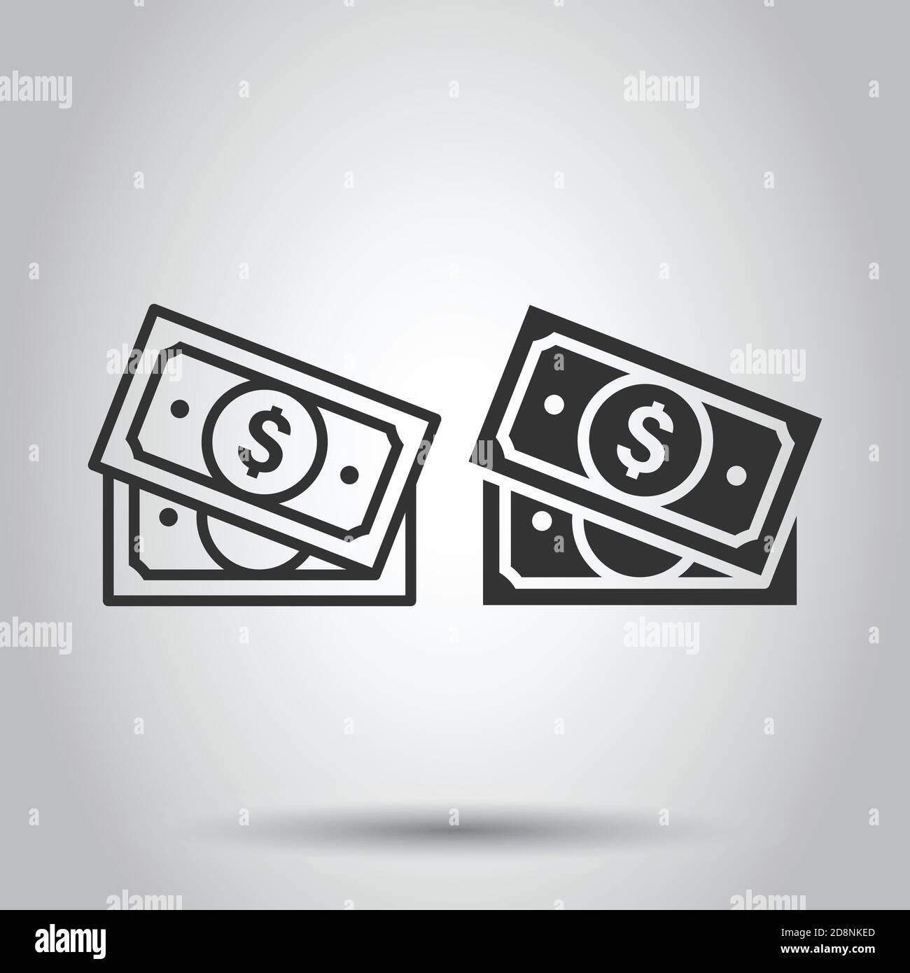 Money currency banknote icon in flat style. Dollar cash vector ...