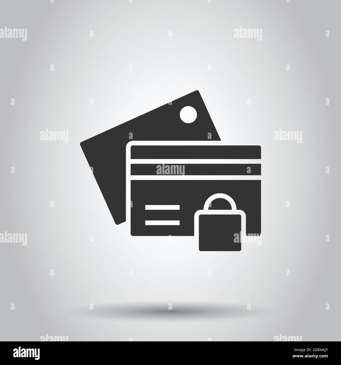 Credit card protection icon in flat style. Safe shopping vector ...
