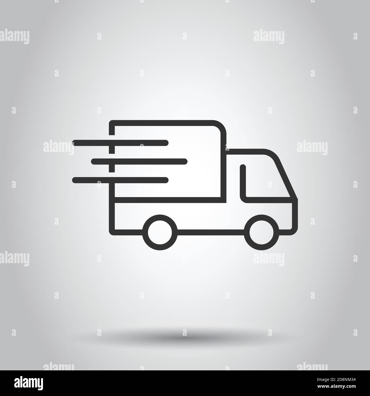 Delivery truck icon in flat style. Van vector illustration on white ...