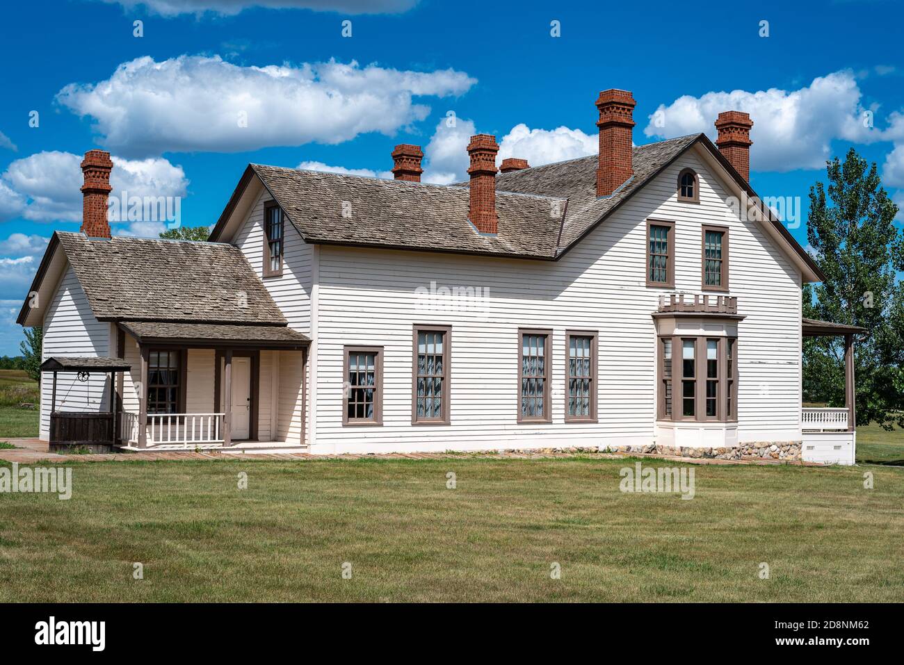 Custer House at Fort Abraham Lincoln State Park in North Dakota Stock ...