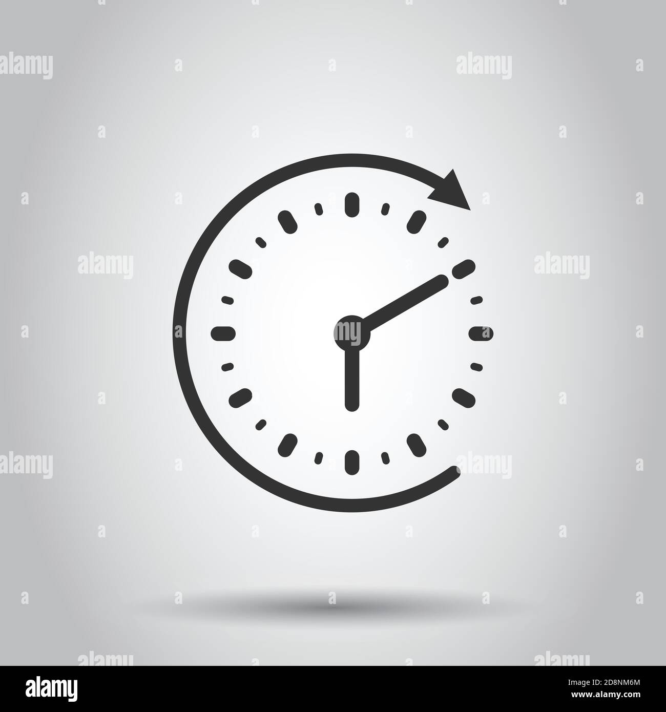 Clock icon in flat style. Watch vector illustration on white isolated ...