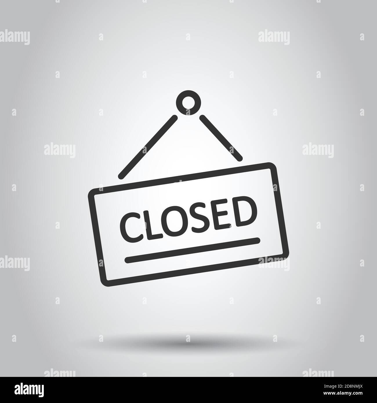 Closed sign icon in flat style. Accessibility vector illustration on ...