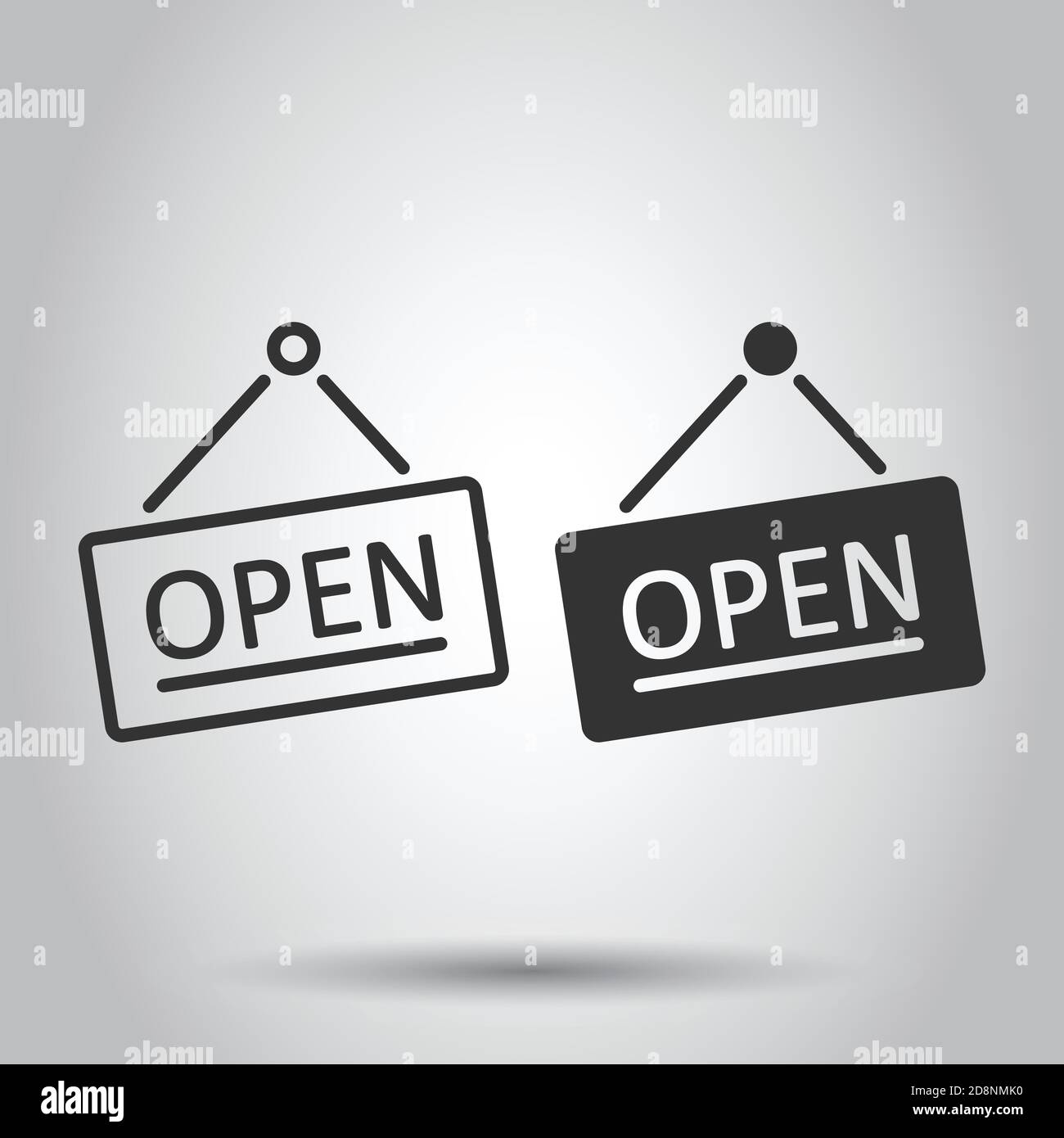 Open sign icon in flat style. Accessibility vector illustration on ...