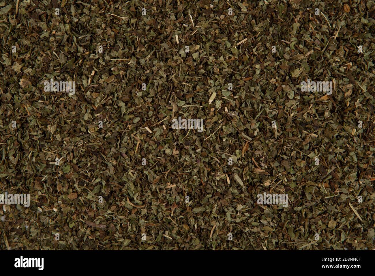 Texture of dried lemon balm - top view and closeup of lemon balm leaves ...