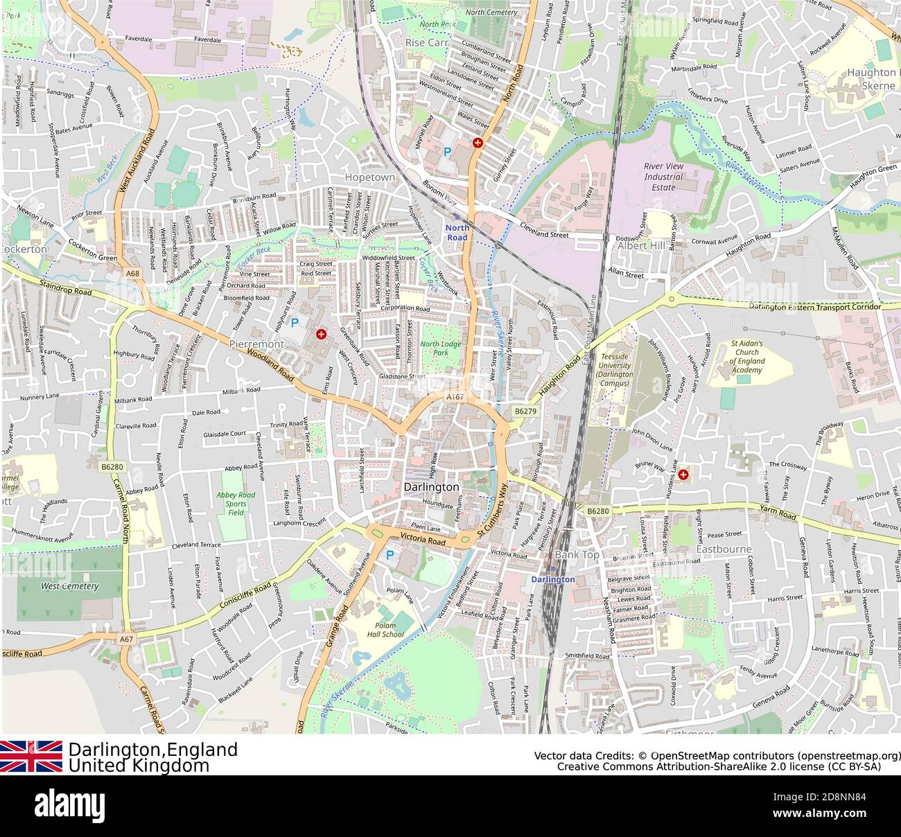 Map Of Darlington High Resolution Stock Photography and Images - Alamy
