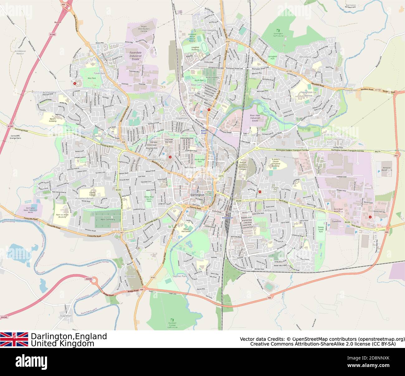 Darlington Map High Resolution Stock Photography and Images - Alamy