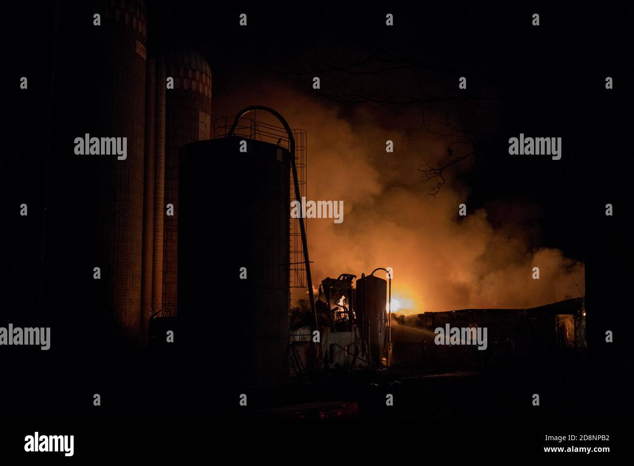 Blazing fire barn Stock Photo - Alamy