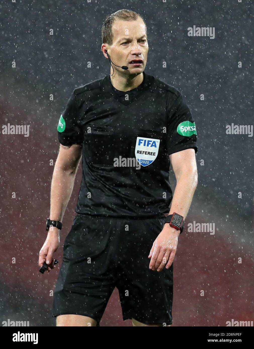 Referee William Collum during the William Hill Scottish Cup semi final ...