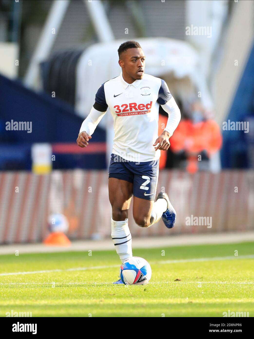 Darnell Fisher (2) of Preston North End controls the ball Stock Photo ...