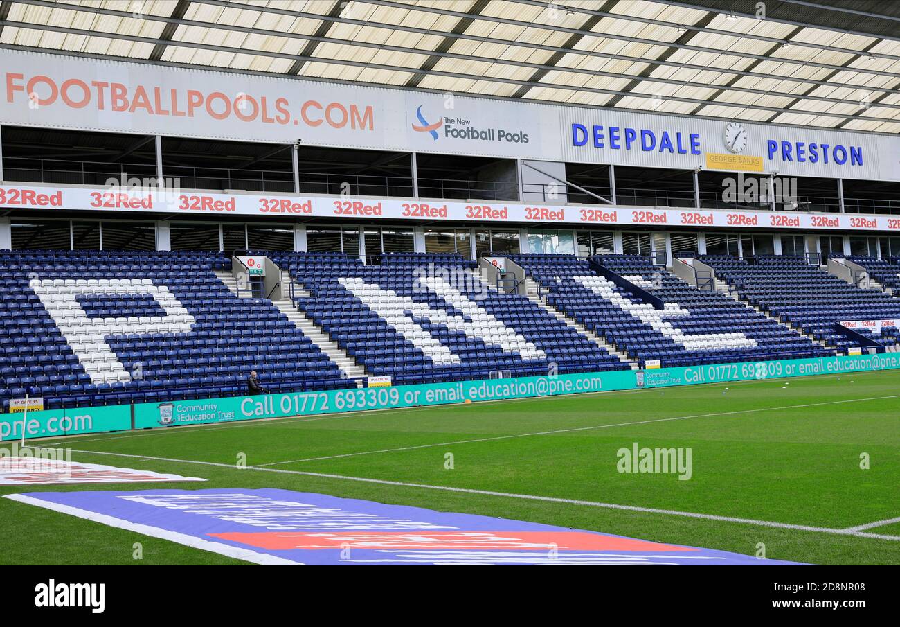 Interior view of Deepdale, home of Preston North End Stock Photo - Alamy