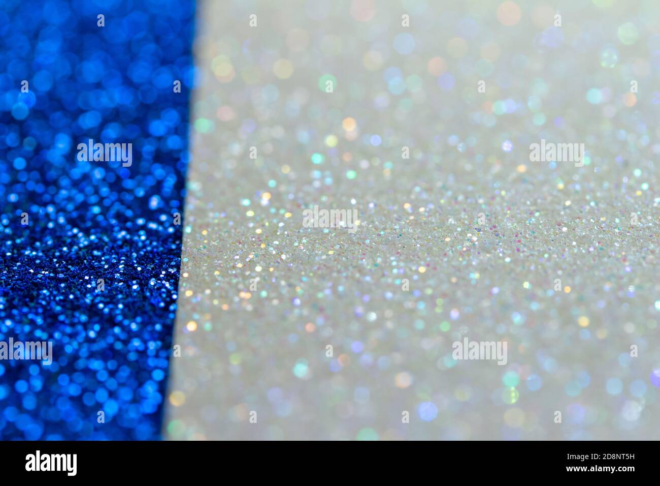 Full frame macro glitter texture background with sparkling blue and ...