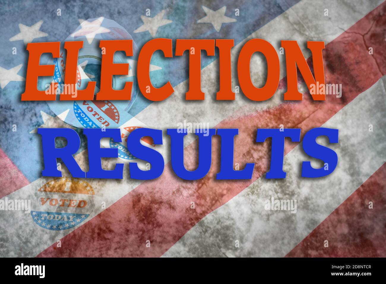 I vote today stickers roll, in US elections on American flag Stock ...