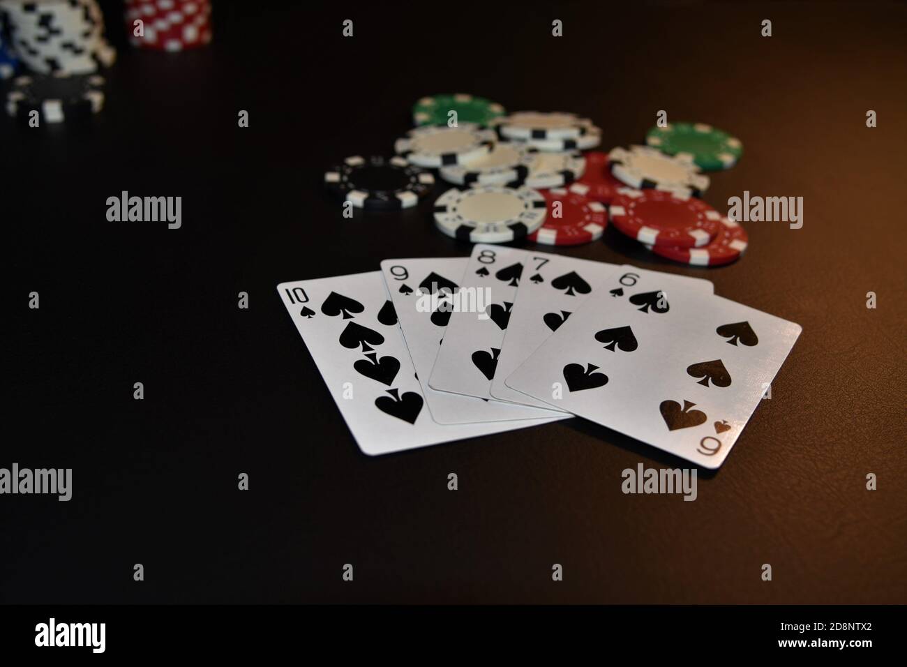 Straight flush of spades hi-res stock photography and images - Alamy