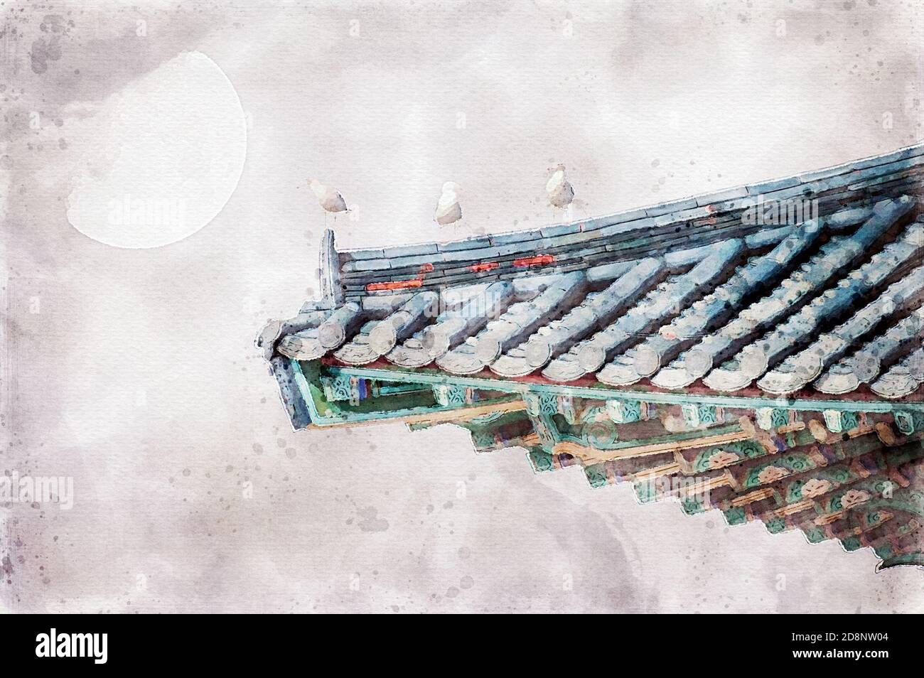 Illustration of traditional korean structure hi-res stock photography ...