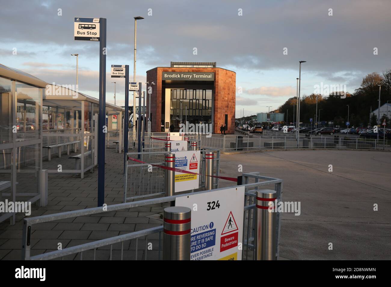 Isle of Arran, Ayrshire, Scotland, UK. The new Brodick Ferry Terminal ...