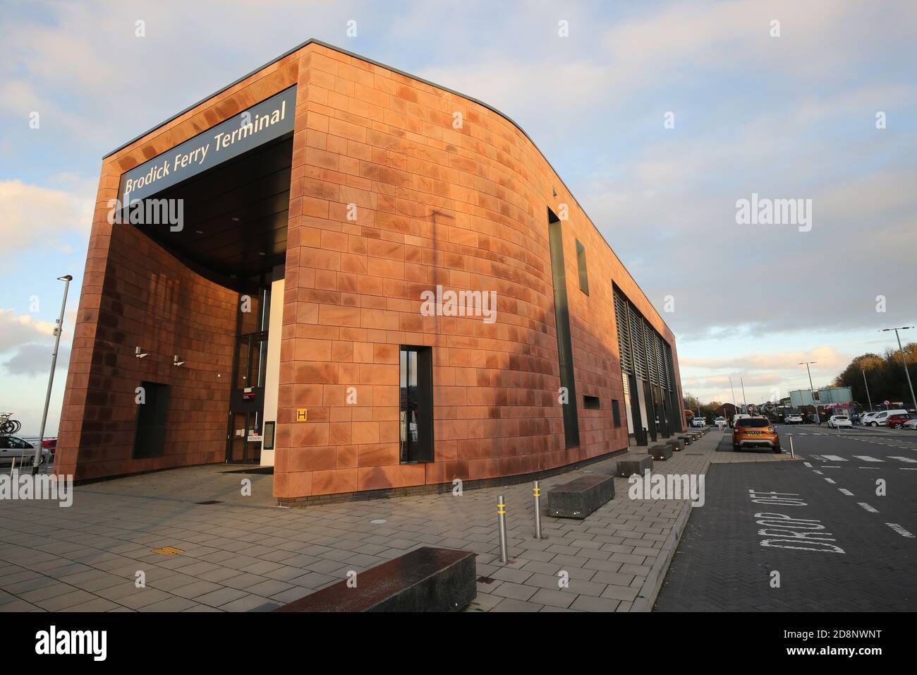 Isle of Arran, Ayrshire, Scotland, UK. The new Brodick Ferry Terminal ...