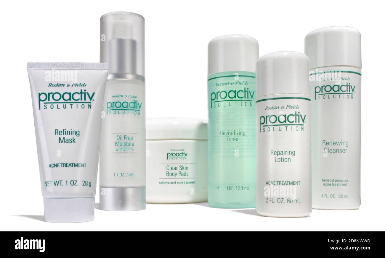 proactiv solution line of skin care products photographed on a white ...