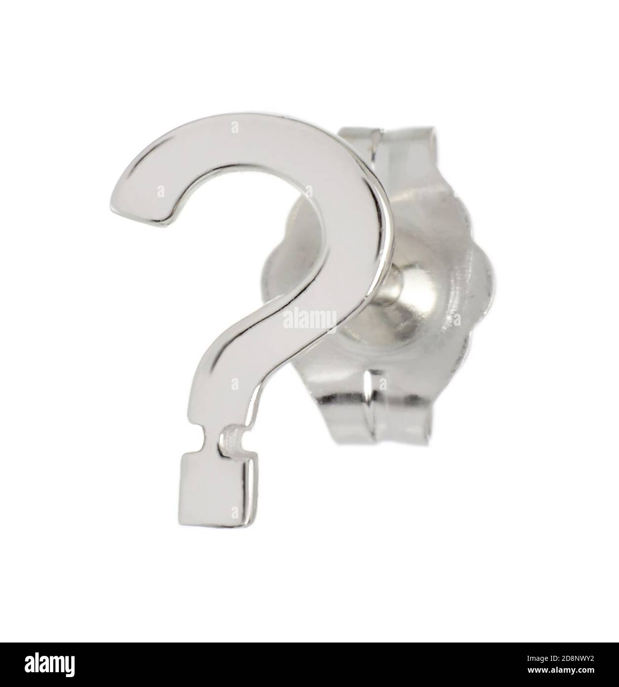 Silver question mark symbol earring designed by Wendy Brandes ...