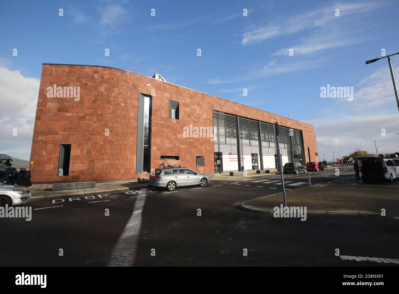 Isle of Arran, Ayrshire, Scotland, UK. The new Brodick Ferry Terminal ...