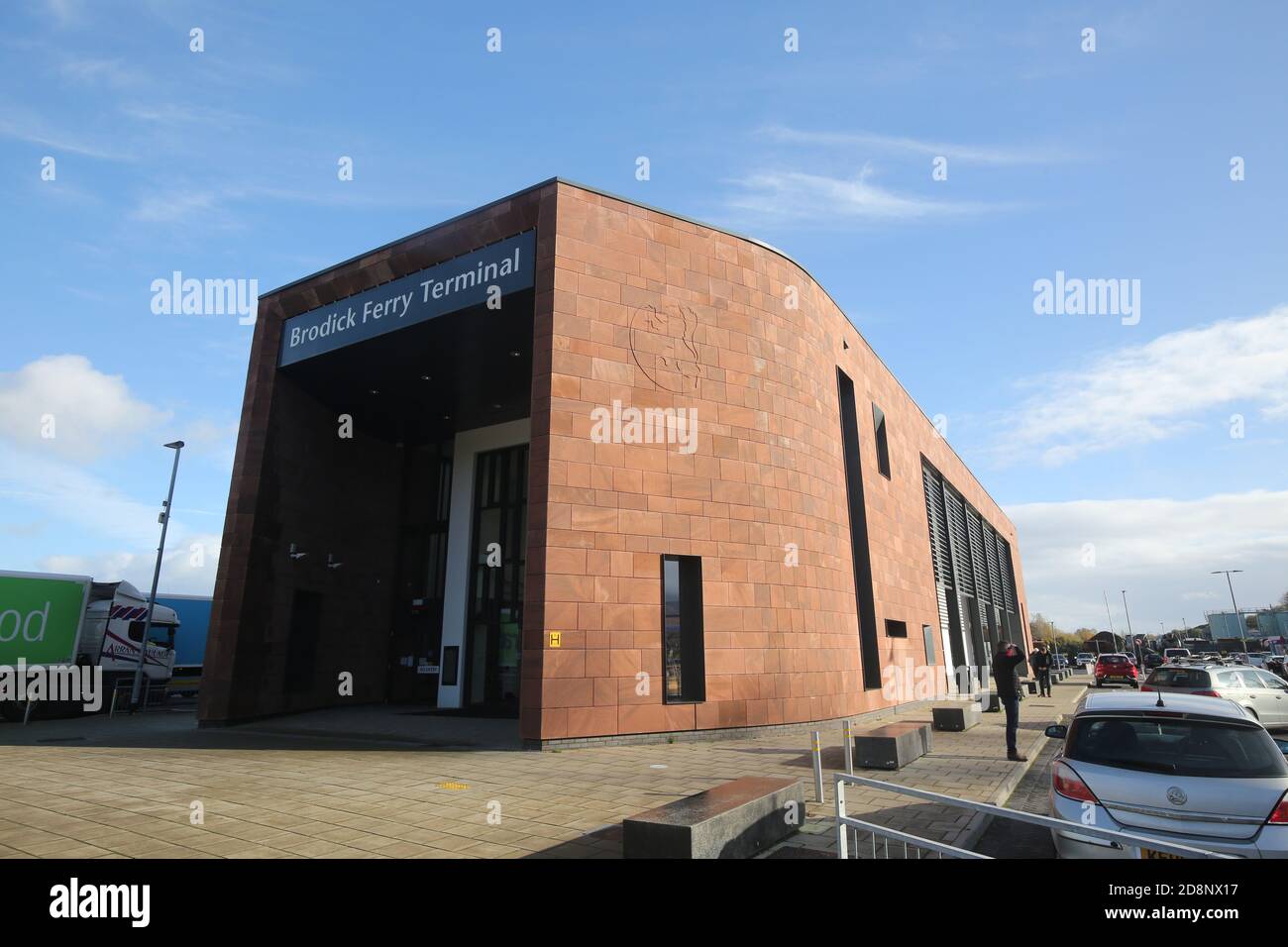 Isle of Arran, Ayrshire, Scotland, UK. The new Brodick Ferry Terminal ...